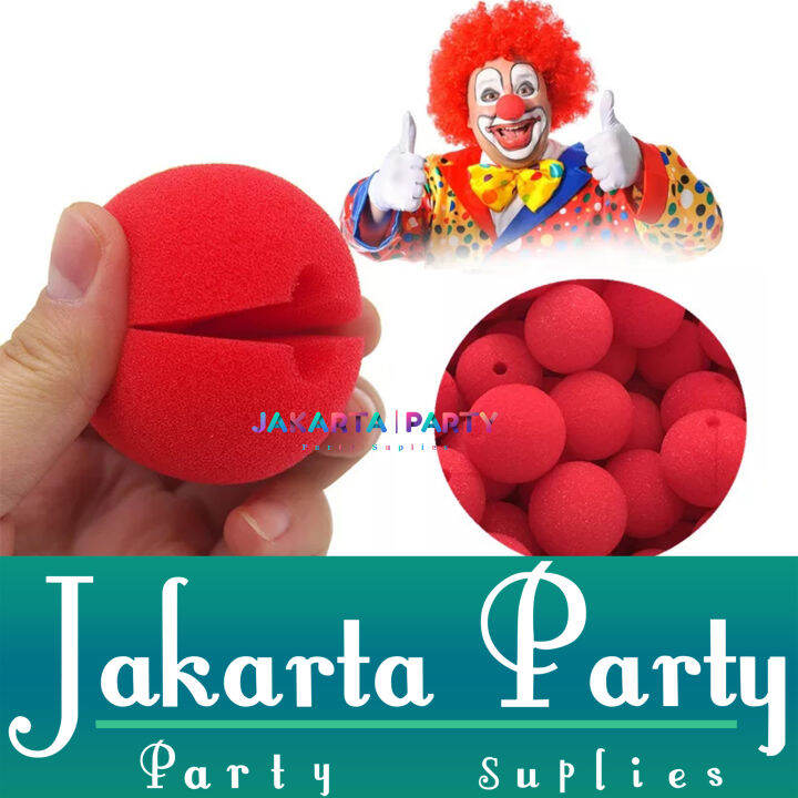 Hidung badut warna merah / red nose / clown party / perlengkapan badut ...