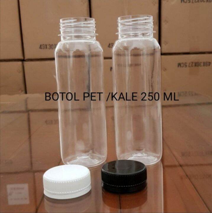 BOTOL PET/BOTOL PLASTIK/BOTOL KALE 250 ML (ISI 50 PCS+TUTUP) | Lazada ...