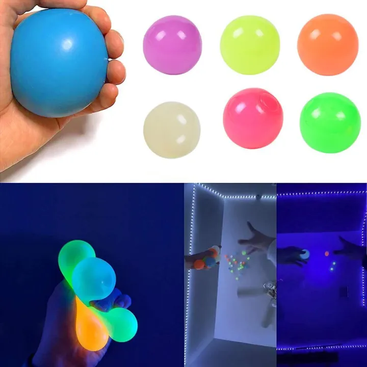 สินค้าแนะนำ 45mm Luminescent Stiky Balls Throw At Ceiling Stick Squash ...