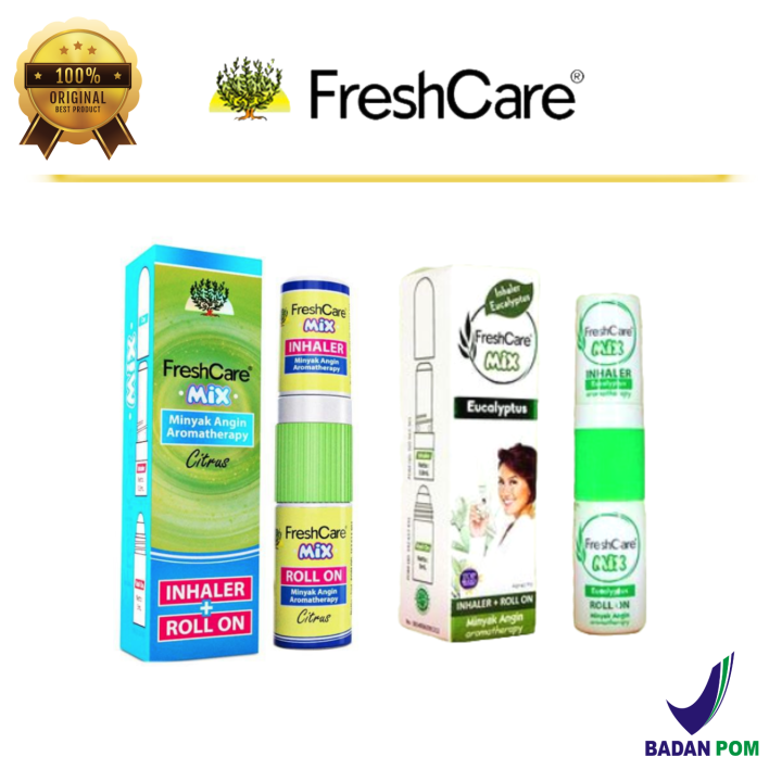 FreshCare Mix Citrus Eucalyptus Roll On + Inhaler Minyak Angin Fresh ...