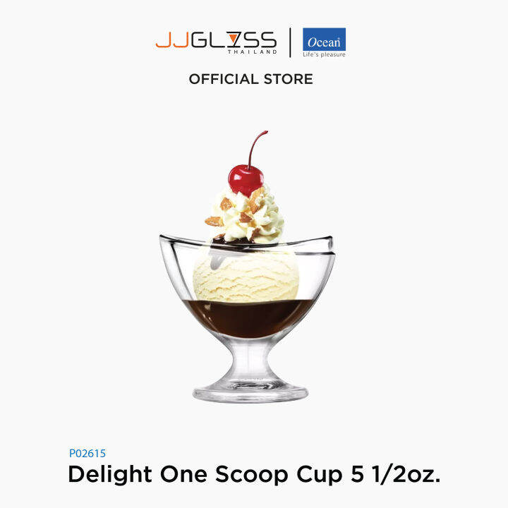 JJGLASS - (Ocean) P02615 Delight One Scoop Cup - ถ้วยไอศกรีม แก้วโอ ...