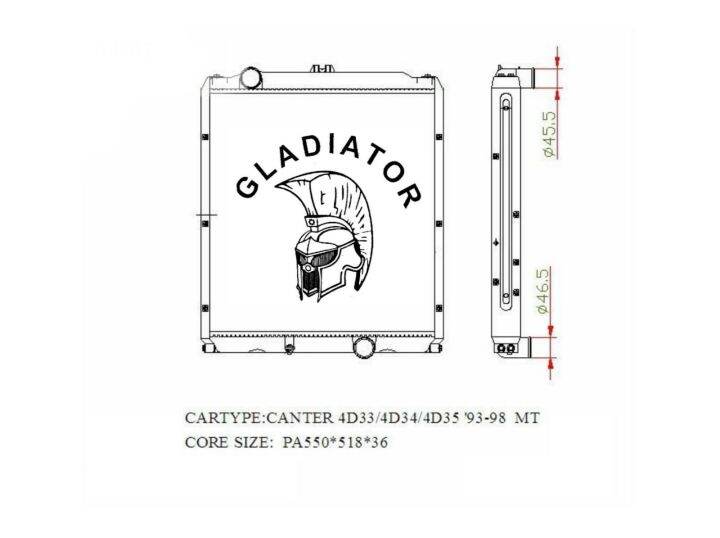 RADIATOR ASSEMBLY ( MC127002 ) FUSO CANTER 93-98 4D33 4D34 4D35 MANUAL ...