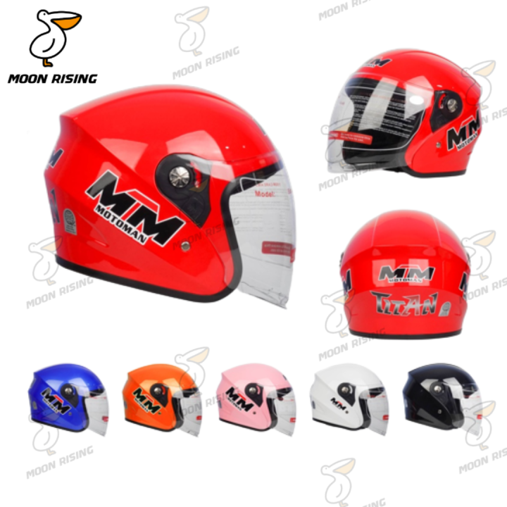 MTM Helmet Motoman Half Face Helmet S-103 With ICC Sticker Large Size ...
