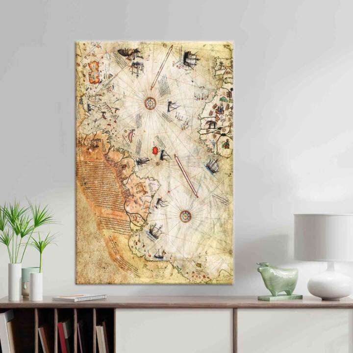 Piri Reis Map Ottoman Empire Map Vintage Map Large Wall Map Antique ...