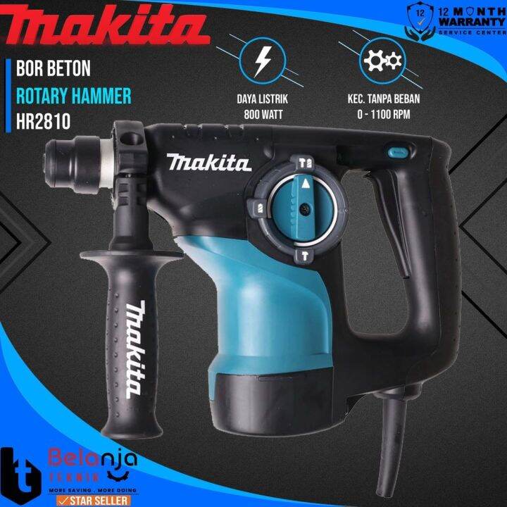 Makita Mesin Bor Beton HR 2810 800 Watt Rotary Hammer HR2810 | Lazada ...