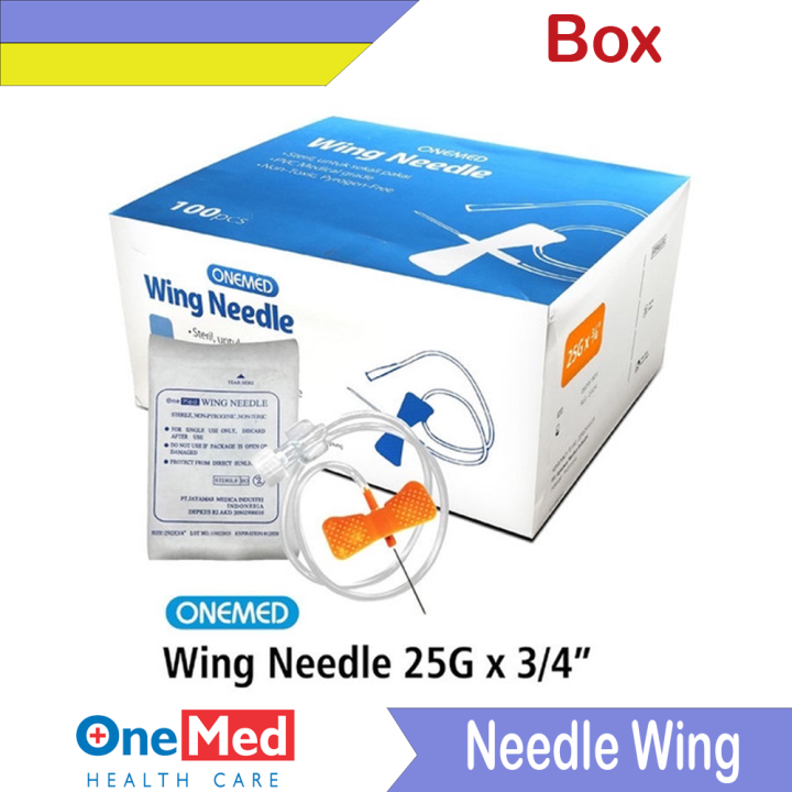 1 Box Wing Needle Scalp Vein 25G Isi 100Pcs Onemed | Lazada Indonesia