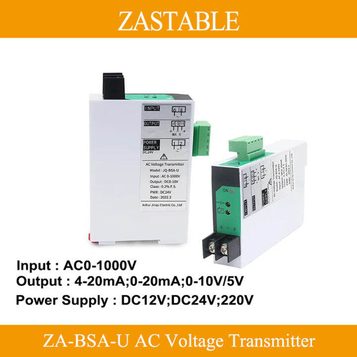 Voltage Transducer ZA-BSA-U AC 5V 100V 200V 500V 1000V input 4-20mA 0-10V Output Signal Isoaltor ...