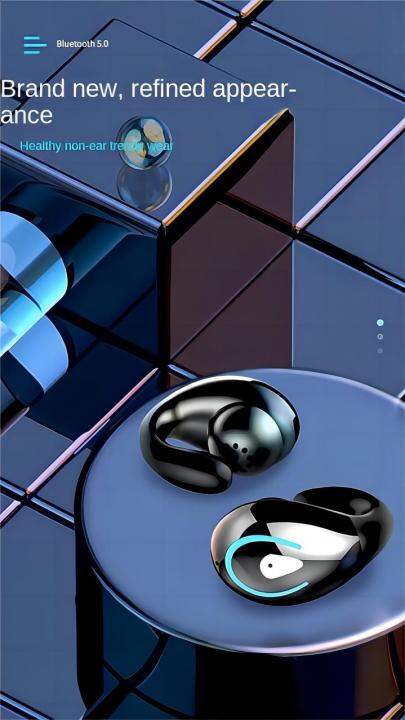 Single Ear Clip-on Earless Bone Conduction Earphone Wireless Bluetooth ...