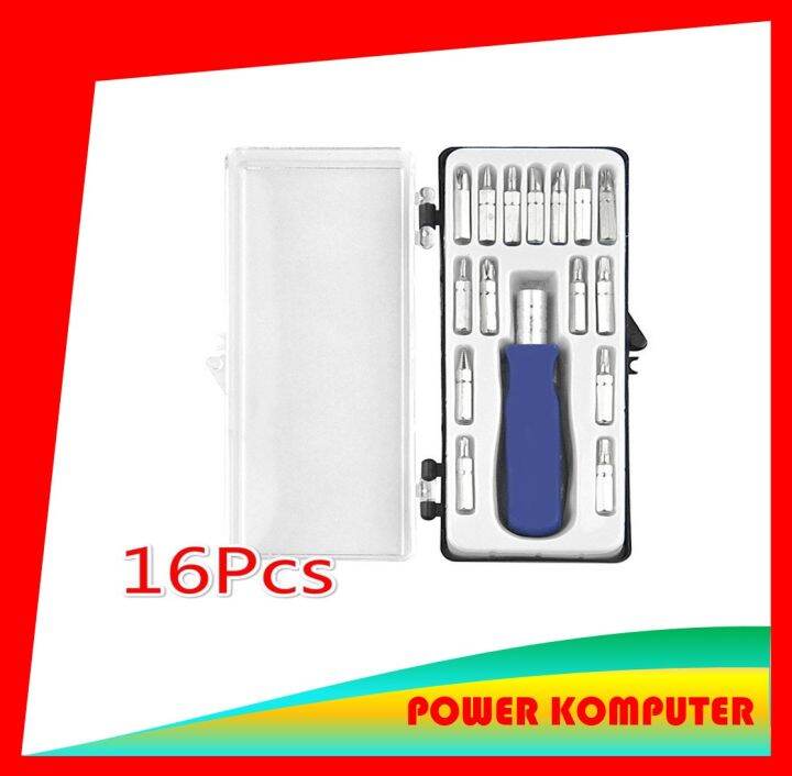 16 in 1 Obeng Presisi Multifungsi Mini Magnetic Bits Set Torx Star ...