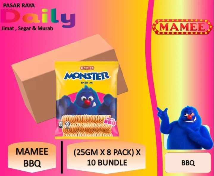 MAMEE FAMILY PACK (25GMx8)x10 - BBQ | Lazada