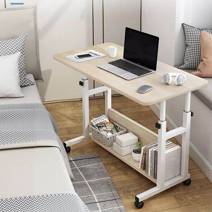 Dailyhome Study Table Movable Bedside Table Adjustable Height Computer ...