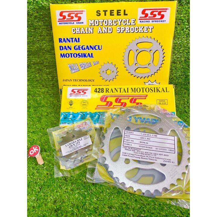 YAMAHA SRL110 SSS CHAIN SET 428(SPORCKET SET)(14/36~~15/36) | Lazada
