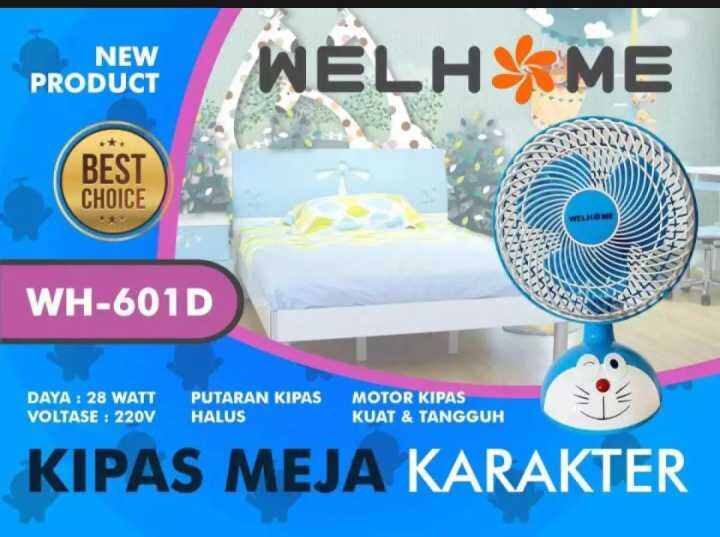 WELHOME DeskFan Kipas Meja Karakter Welhome WH-601D Ukuran 6" Doraemon | Lazada Indonesia