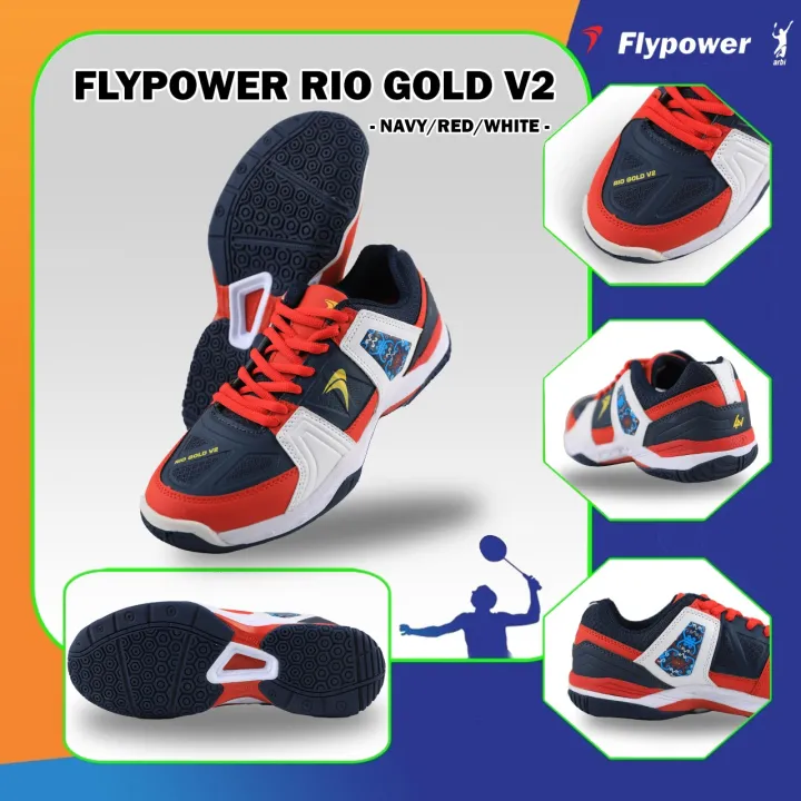 FLYPOWER Rio Gold V2 Sepatu Bulutangkis / Badminton Shoes | Lazada ...