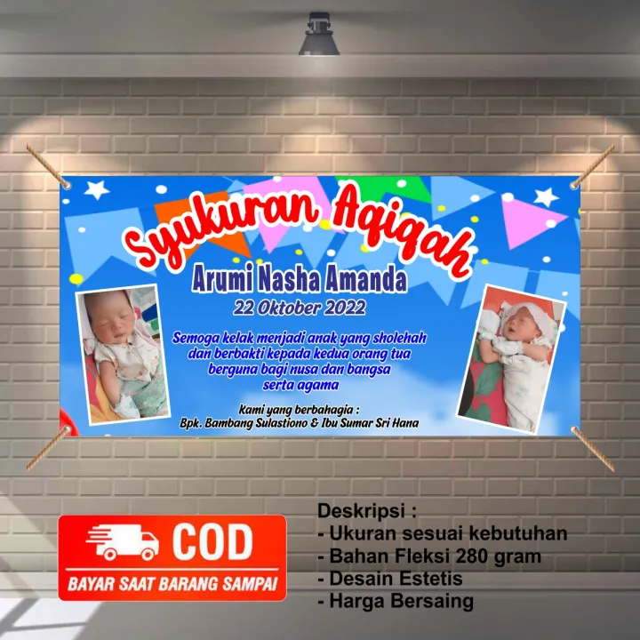 spanduk banner syukuran aqiqah bayi akikah bayi murah | Lazada Indonesia