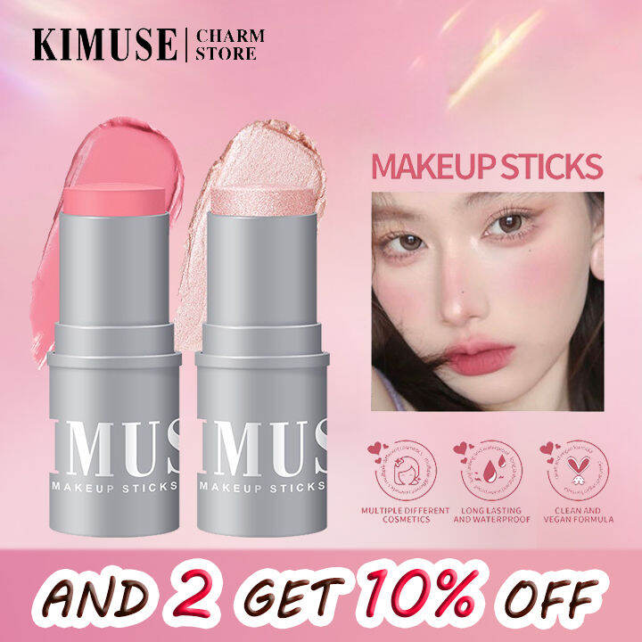 KIMUSE Cream Blush on Stick Monochromatic Multi-use Makeup Blush on ...