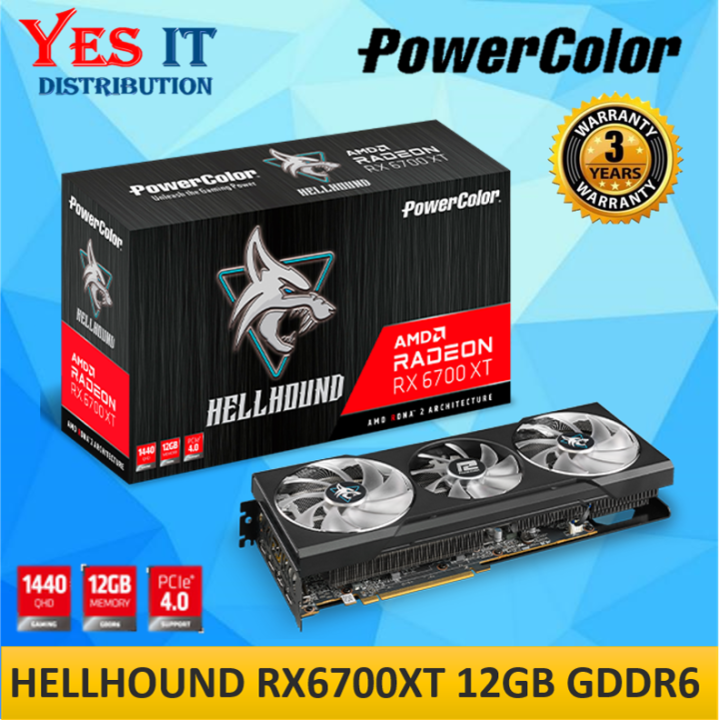 PowerColor Hellhound AMD Radeon RX6700XT 12GB GDDR6 Gaming Graphic ...