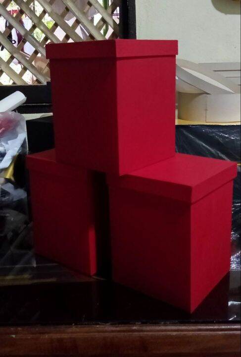 SQUARE REGULAR BOX GIFT BOX RED 6X6X6 INCHES | Lazada PH