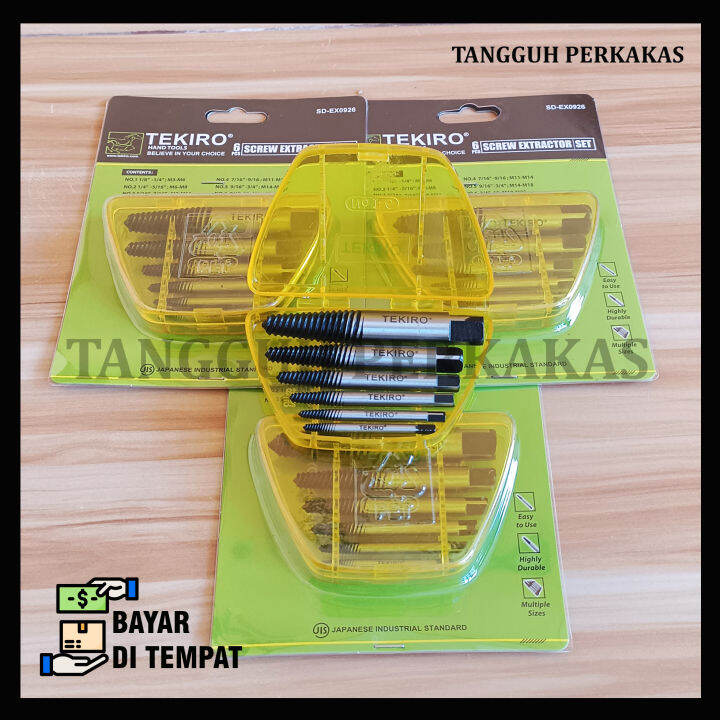 TAP BALIK TEKIRO SET 6PCS / SCREW EXTRACTORS SET TEKIRO | Lazada Indonesia