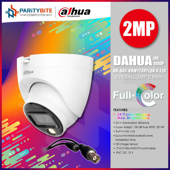 DAHUA DH-HAC-HDW1239TLQN-A-LED 2MP 24/7 Full Color 2.8mm with Built-in ...