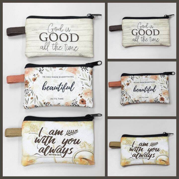 Bible Verse Coin Wallet Pouch Purse on Premium Thick Canvas Fabric, 3 x ...