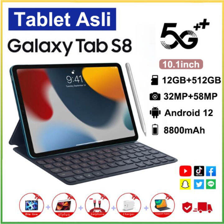 (BISA COD) Tablet PC Galaxy Tab Baru 10.1inch 12GB + 512GB Tablet ...