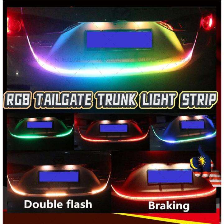 RGB Colorful LED Strip Car Trunk Tail Wira Myvi Persona Mazda3 Kia RIo ...