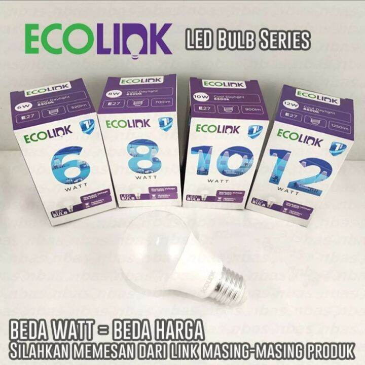 Lampu LED Ecolink 6w / 8w / 10w / 12w (Putih dan kuning) Ecolink warm ...