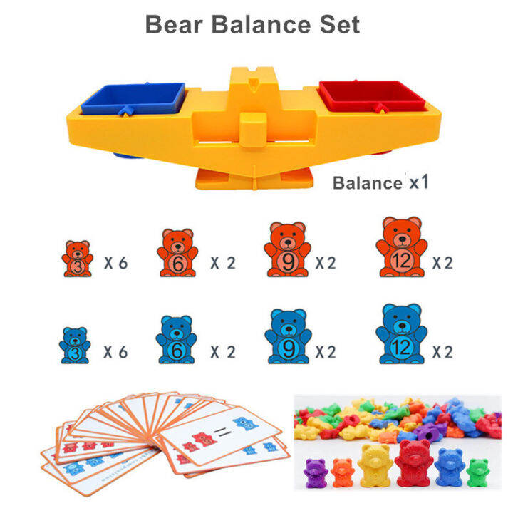 Kids Primary Bucket Balance Teaching Scale, Bear Balance Counting with ...