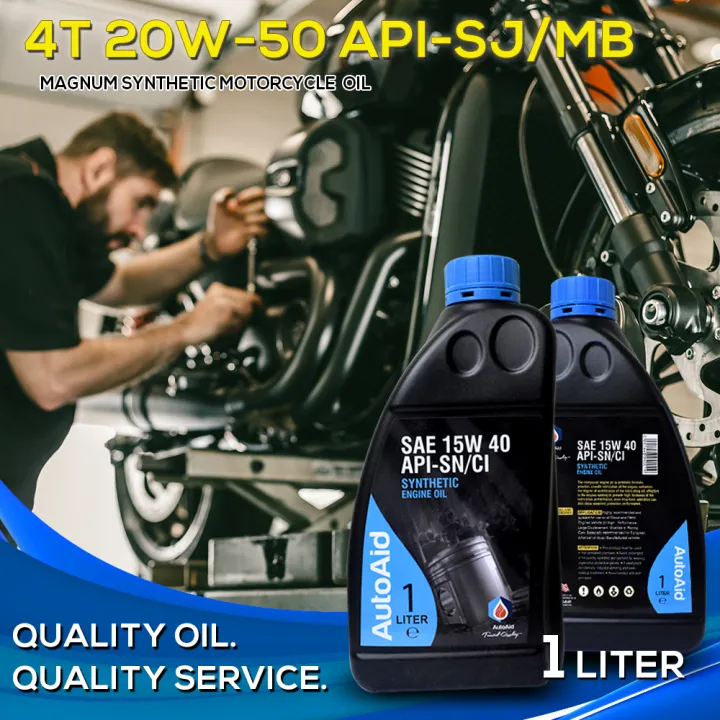 Autoaid Magnum Synthetic Motorcycle Oil 4T 20W-50 API-SJ/MB (1Liter) Blue | Lazada PH