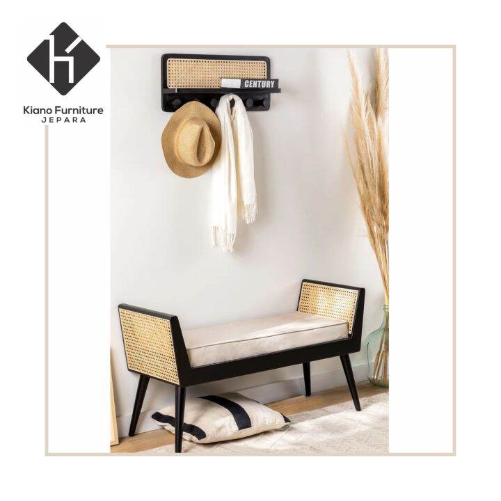 Bangku Santai Rotan | Kursi Rotan Kayu Jati | Bangku Teras Minimalis ...