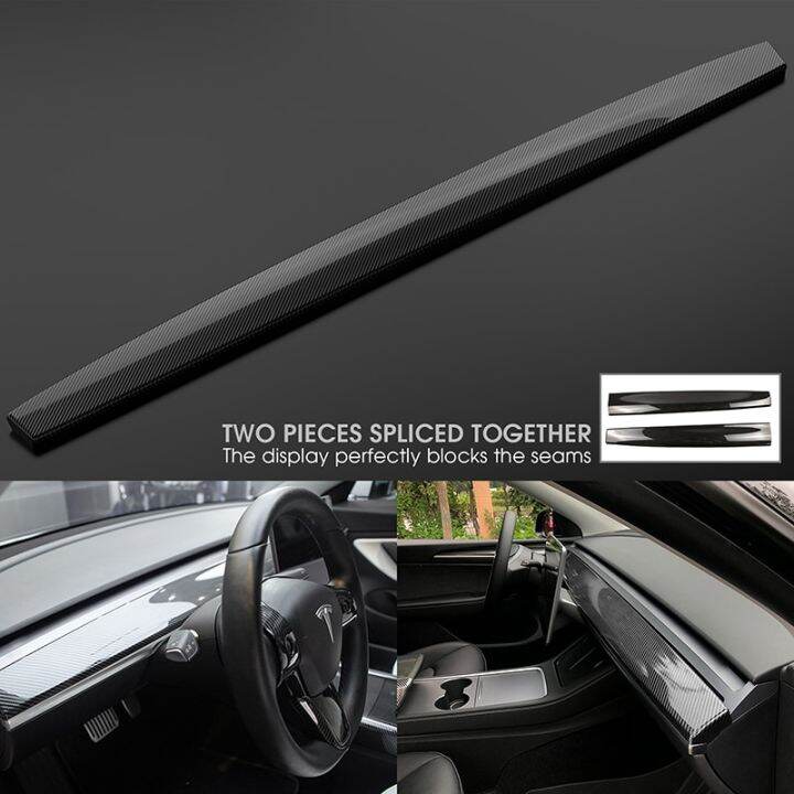 Tesla Model 3/Y 2021-2022 ABS Central Control Cover Carbon Fiber ...