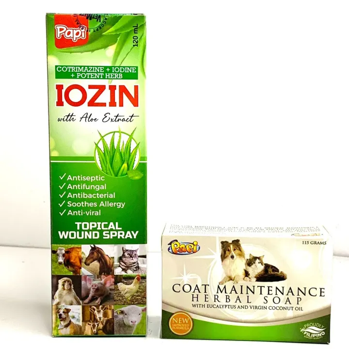 [FCR AGRIVET] Papi Iozin Wound Spray 120ml with Papi Coat Maintenance ...