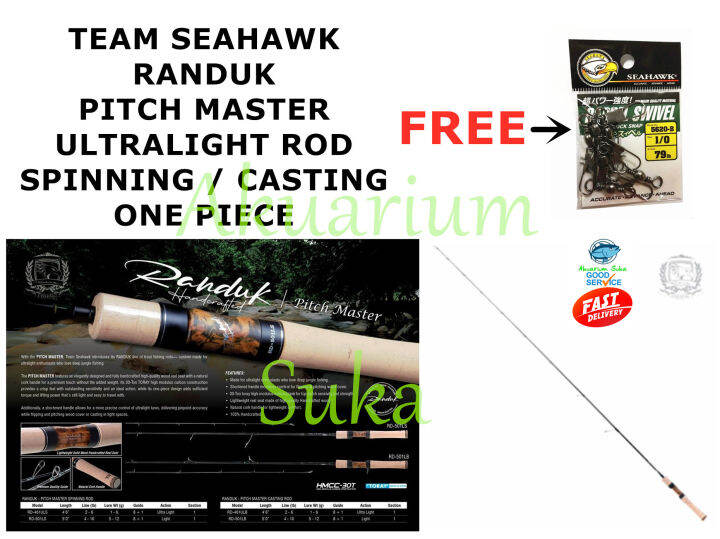8171 TEAM SEAHAWK RANDUK PITCH MASTER ULTRALIGHT ROD SPINNING / CASTING ...