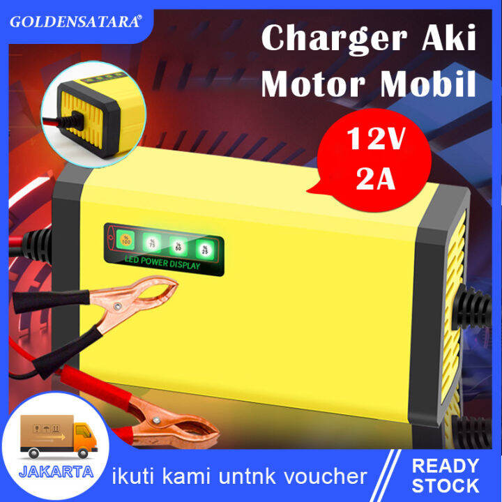 12V 2A Charger Aki Portable Motor Mobil / Alat Cas Aki Motor Mobil ...