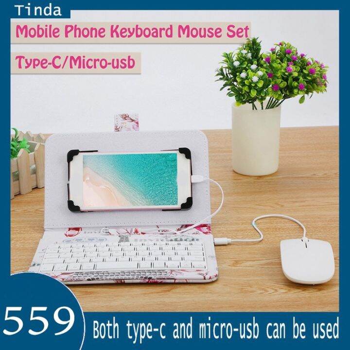 Mobile Phones Keyboard Mouse Set Portable Type-C/Micro-Usb Wired ...