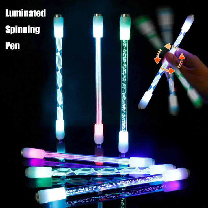 Luminated Spinning Pen Rolling Finger LED Pen Creative Spinner Pen for ...