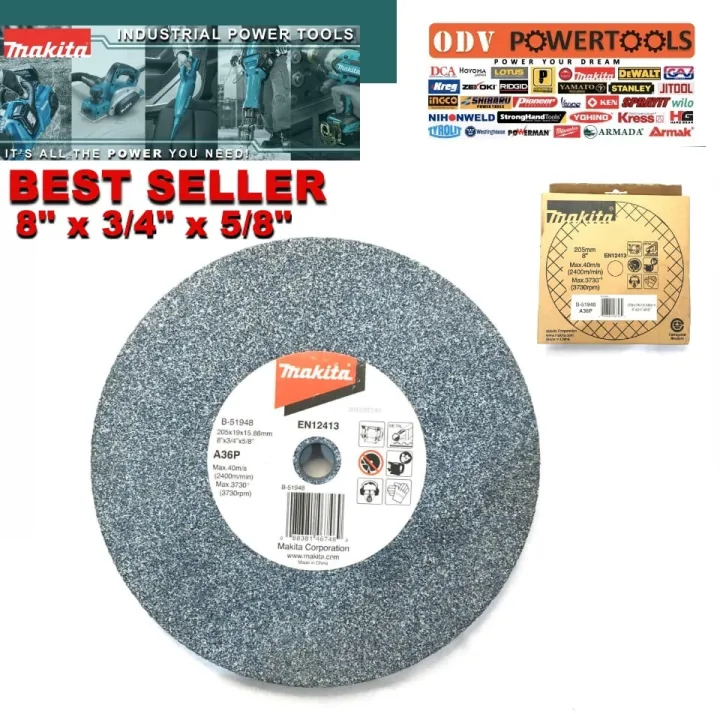 MAKITA 8" x 3/4" x 5/8" Grinding Wheel for Bench Grinder B-51948 ~ ODV ...