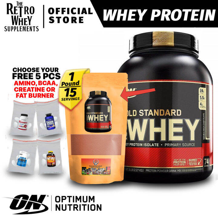 ON Gold Standard 100% Whey 1lb. (Retail Pack) Choose your FREE Evl ...