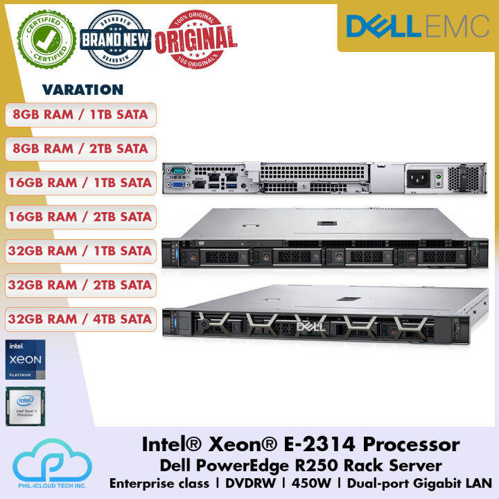 Intel® Xeon® E-2314 Processor | Dell PowerEdge R250 Rack Server | 8GB ...