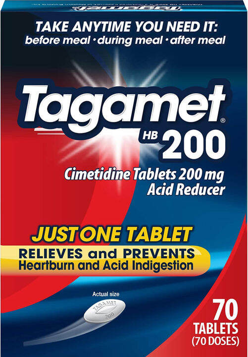 Tagamet HB 200 mg Cimetidine Acid Reducer and Heartburn Relief, 70 ...