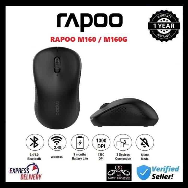 RAPOO M160 / M160G SILENT Multi-mode Wireless Mouse / Bluetooth Mouse | Lazada