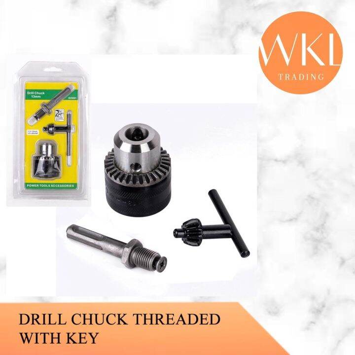 DRILL CHUCK THREADED WITH KEY & SDS ADAPTOR 13MM (HEAVY DUTY) | Lazada PH
