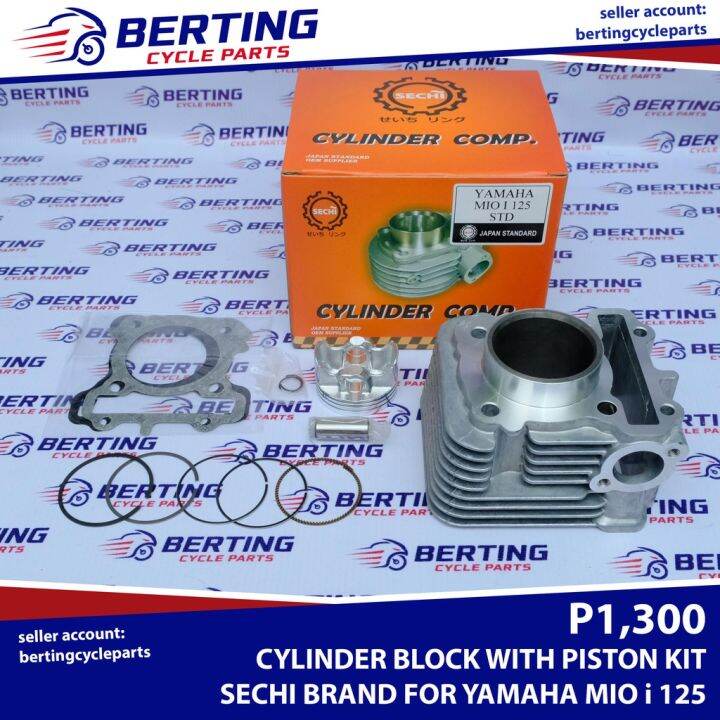 CYLINDER BLOCK WITH PISTON KIT AND GASKET Yamaha Mio I 125 Sechi Brand ...