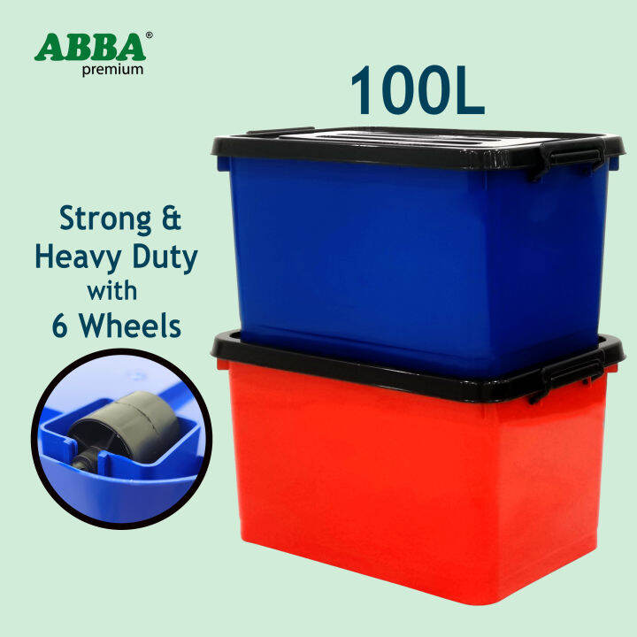 Abbaware Storage Box 100 Litre /Kotak Simpanan dengan roda/Storage Box ...