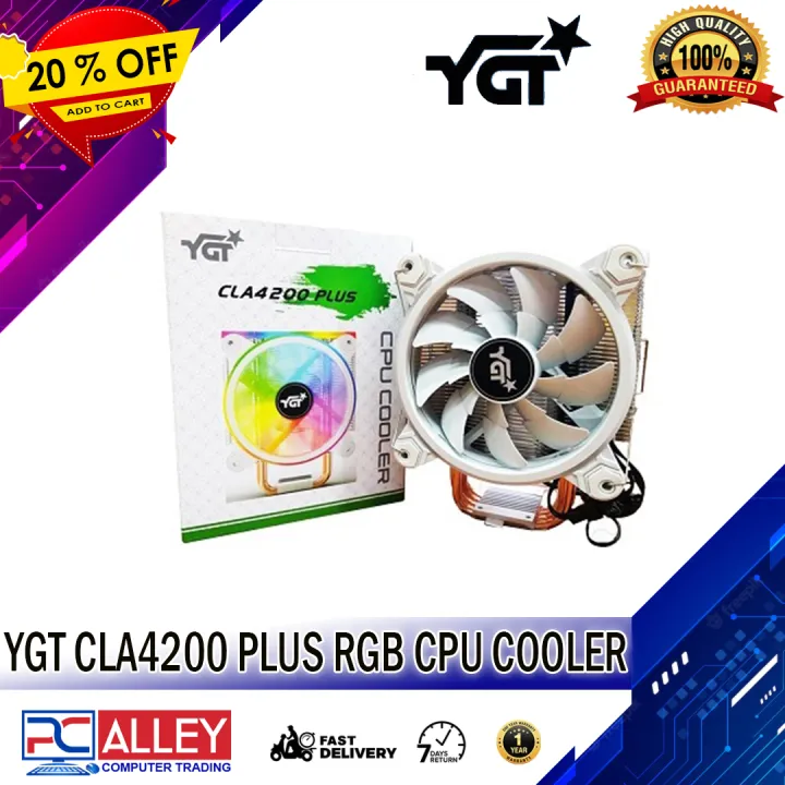 YGT CLA 4200 PLUS RGB COOLER HEATSINK AND FAN COMPATIBLE FOR AMD AND ...