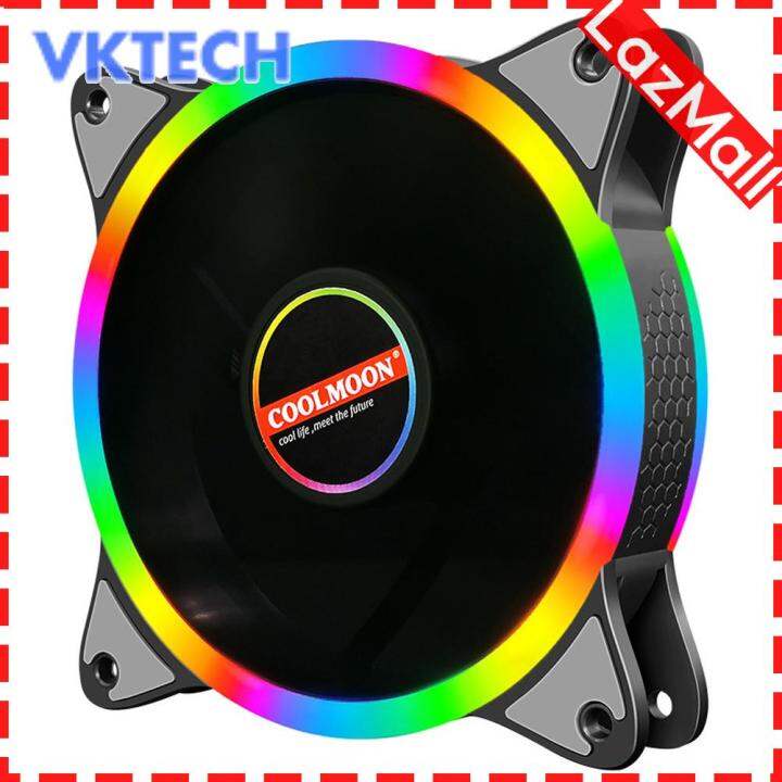 COOLMOON 12cm Cooling Fan DC 12V Large 4 Pin Mute Rainbow Chassis ...