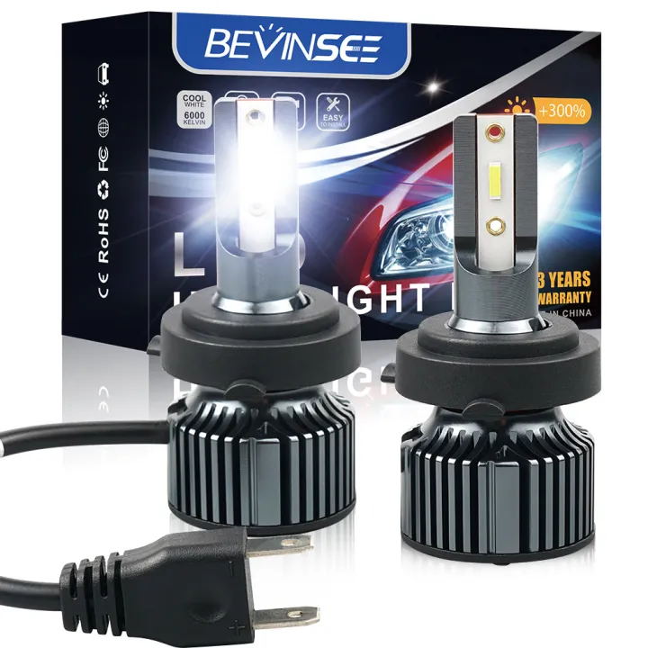 Bevinsee H7 LED Headlight Car HeadLamp Bulbs Adapted Sockets For ...
