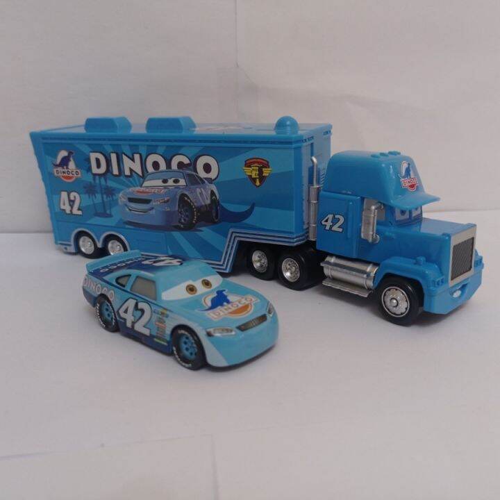 Diecast mobil Cars 42 Dinoco Mack Truck transporter set harga murah ...