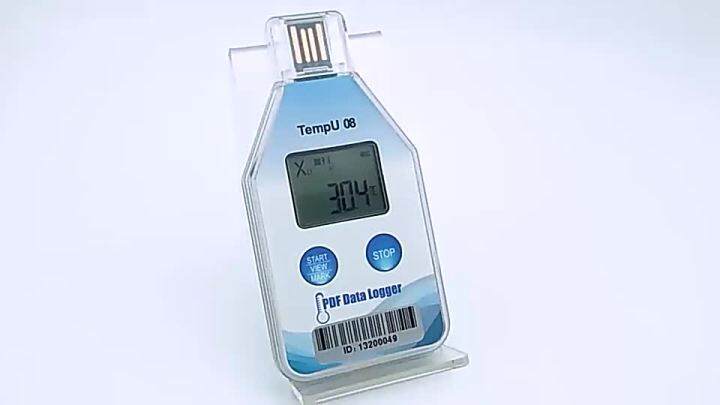 TempU08 Temperature Data Logger Newest PDF Report Single Use IP67 USB ...